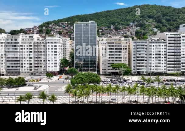 Coastal Buildings At Copacabana Beach In Rio De Janeiro Brazil. Travel ...