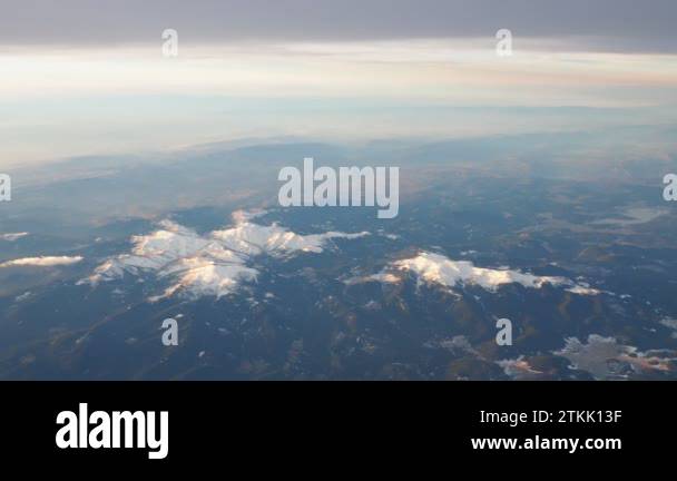 Turkey, Ankara. View from airplane window to the Turkish mountains ...