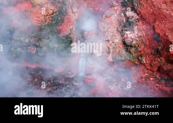 Geothermal area in Iceland, natural hot spring. Stunning boiling clear ...