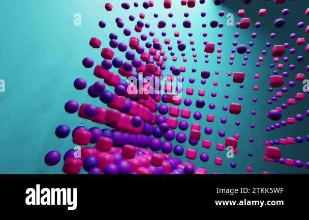 Geometric abstract background loopable animation. 3d motion graphics. Spheres and cubes. Video ...