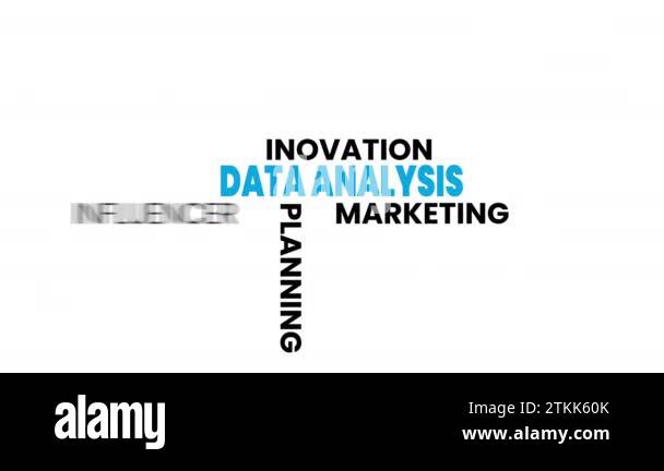 data analysis animated word cloud. 4K motion animation.Typography ...