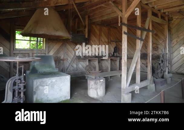 Frutillar, Chile - 12 23 2018: forge in an an old barn at the german ...