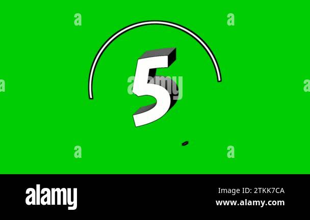 Number 5 five cartoon animation green screen.4k cartoon video number ...