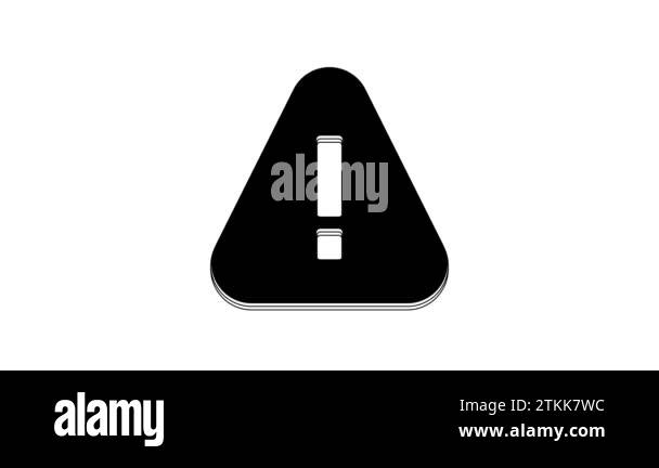 Black Exclamation mark in triangle icon isolated on white background ...