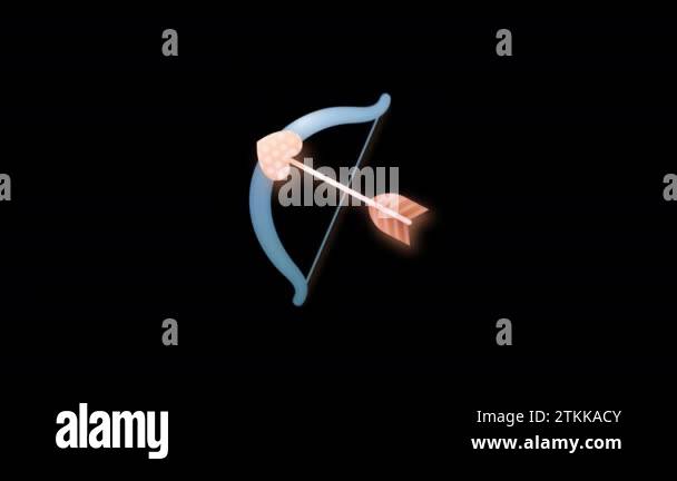 Cupid Bow with Love Arrow icon loop Animation video transparent ...
