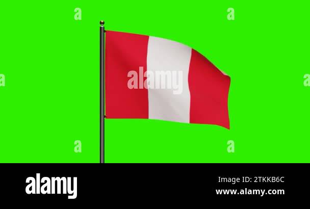 3D Rendered Peru National Flag Waving Animation with Realistic Wind ...