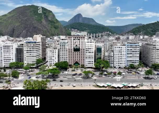 Coast Buildings At Copacabana Beach In Rio De Janeiro Brazil. Travel ...
