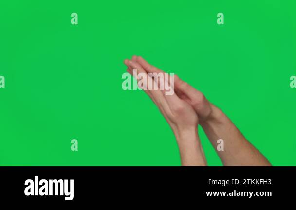 Male hand touching, clicking, tapping, sliding and swiping on chroma ...