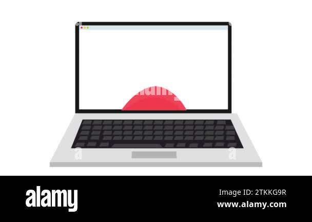 Hacker hacked the laptop firewall security breached animation Stock ...