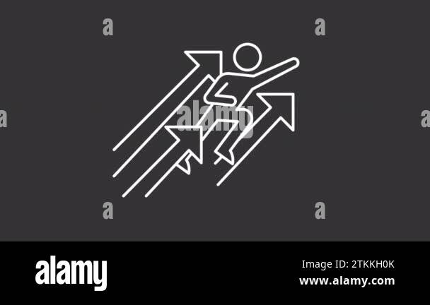 Animated growth white line icons. Self improvement. Motivation. Loop HD ...
