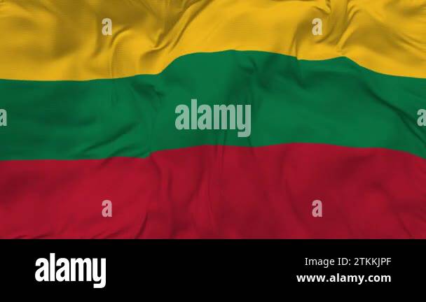 Lithuania Flag Seamless Looping Background, Looped Bump Texture Cloth ...