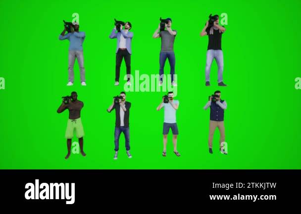 3D animation of cameramen filming on the coasts of Europe Africa ...