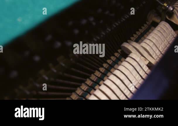 Inside of a piano. View inside the piano. Musical instrument strings ...