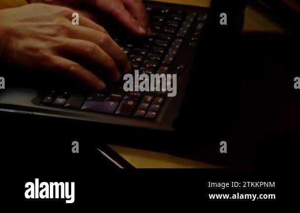 Close up video recording of laptop, notebook,mobile computer or desktop ...