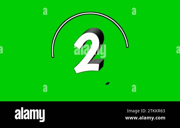 Number two 2 cartoon animation green screen.4k cartoon video number ...