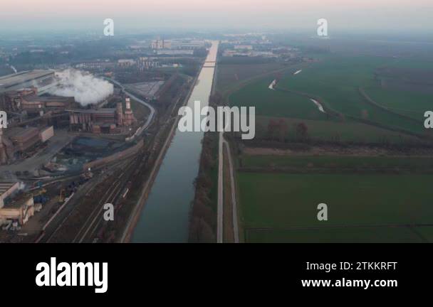 Cremona, Italy - January 2022 Drone aerial video of Arvedi working ...