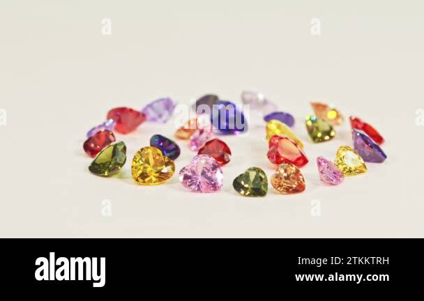 .Beautiful multi-colored heart-shaped diamonds set in a circle..Heart ...