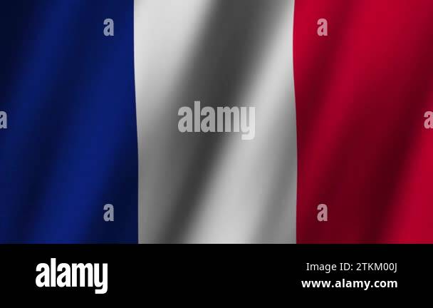France Flag. National 3d France flag waving. Flag of France footage ...