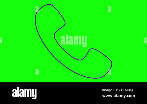 Animated yellow linear icon of phone. Symbol of handset. Concept of ...