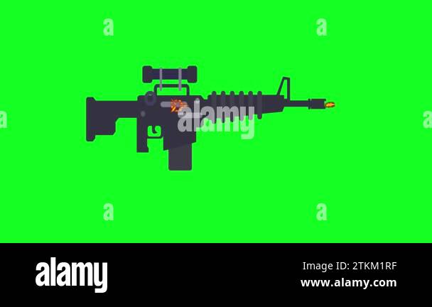 Modern M4 assault rifle shooting animation with explosive rounds, on ...