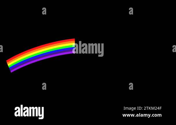Rainbow animation visual isolated on black. Visual effects to beautify ...