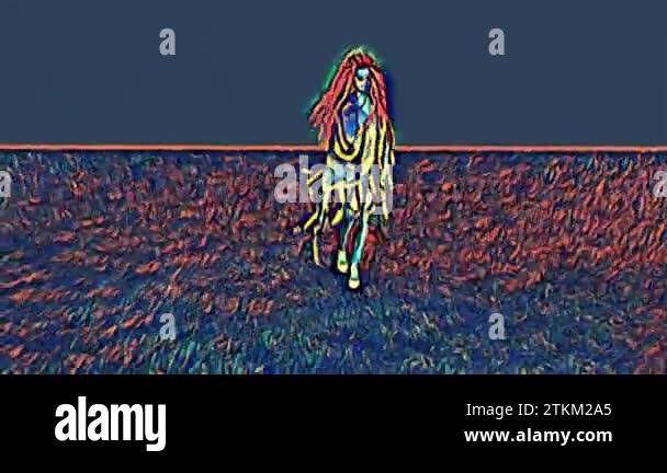 Simulation of a fashion-show with fictional model in a fictional ...