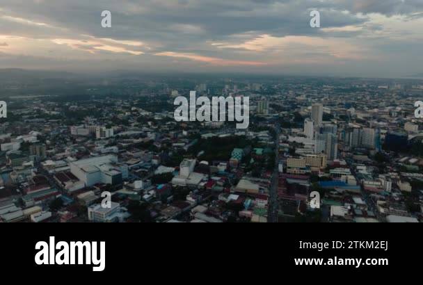 Cityscape with modern resident buildings at dusk. Davao City. Mindanao ...