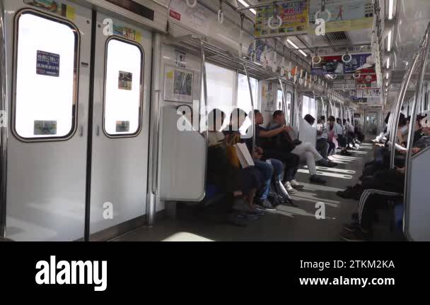 Tokyo Metro. Full Underground Metro Train During Rush Hour In Tokyo ...