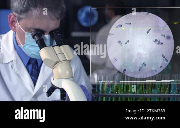 Scientist working microscope in laboratory Stock Videos & Footage - HD and 4K Video Clips - Alamy