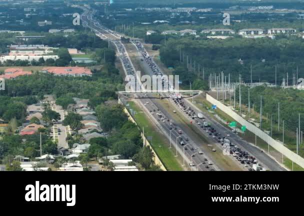 Construction Roadworks On American Transport Infrastructure Renovation Of Highway Road
