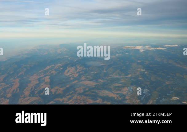 Turkey, Ankara. View from airplane window to the Turkish mountains ...