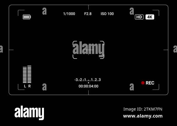 Video animation of a DSLR camera display with multiple settings and ...