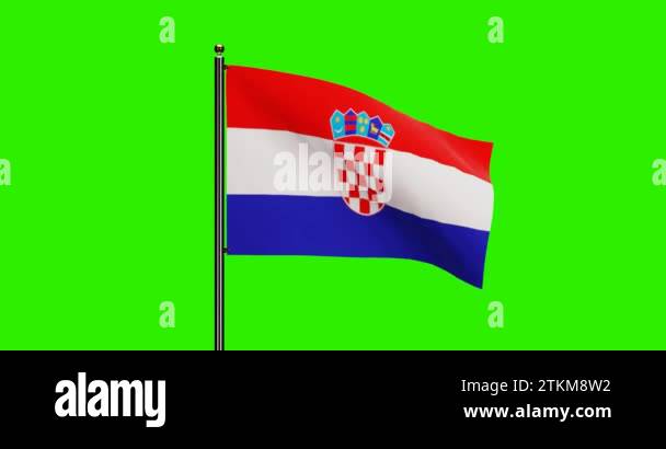 3D Rendered Croatia National Flag Waving Animation with Realistic Wind ...