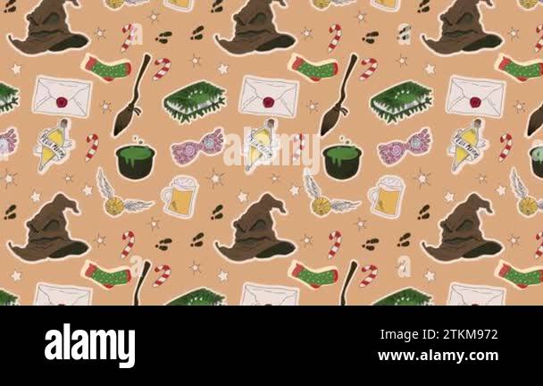 Doodle magic things from a wizard school animation Loop Background ...