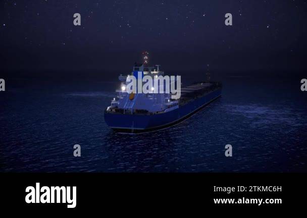 Night Oil Tanker is floating at sea oil port terminal. Oil and gas ... Night Oil Tanker is floating at sea oil port terminal. Oil and gas ...