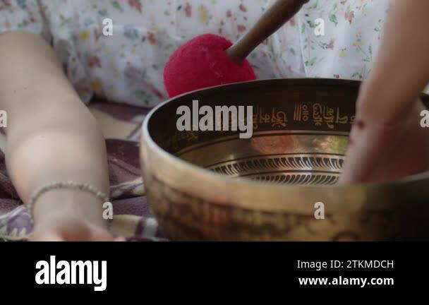 A shaman girl performs a cleansing ritual for prosperity, longevity ...