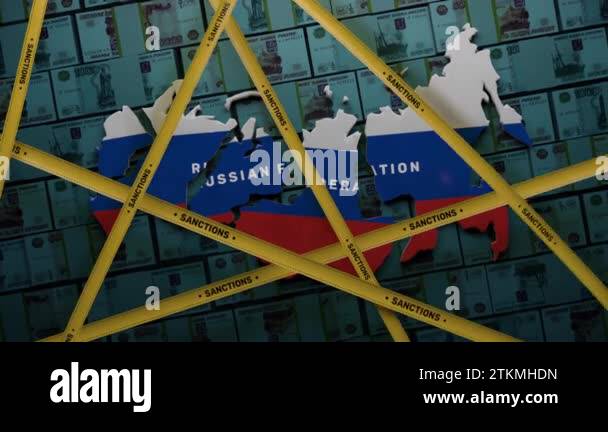 3D render concept of finance global sanctions against the Russian ...