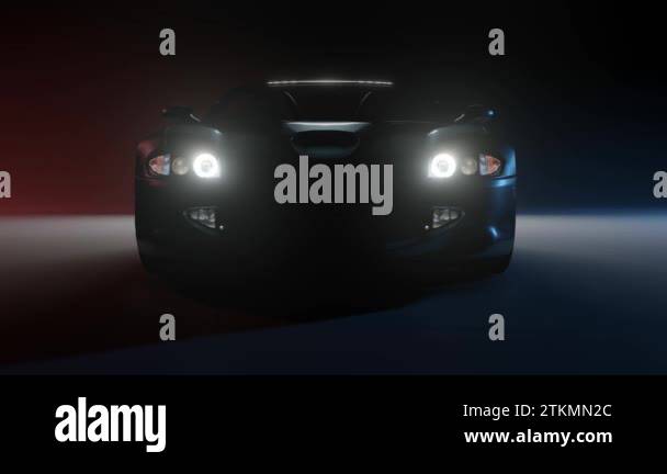 3D Rendered Super car Cinematic Camera angle view in dark background ...
