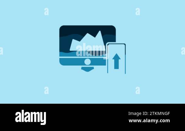 Blue Financial chart or graph on the computer monitor and mobile phone ...