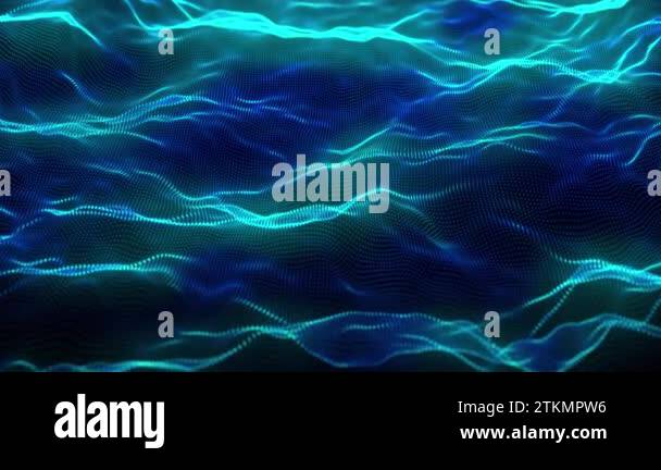 Wave of particles. Abstract background with dynamic wave. Big data. The ...
