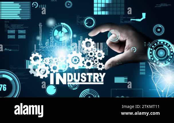 Futuristic industry 4.0 and inventive mechanized engineering concept ...