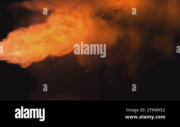 Fiery transitions burning fuel on a transparent background.Fire flame ...