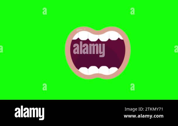 Vector cartoon mouth on green screen. They will bring your character ...