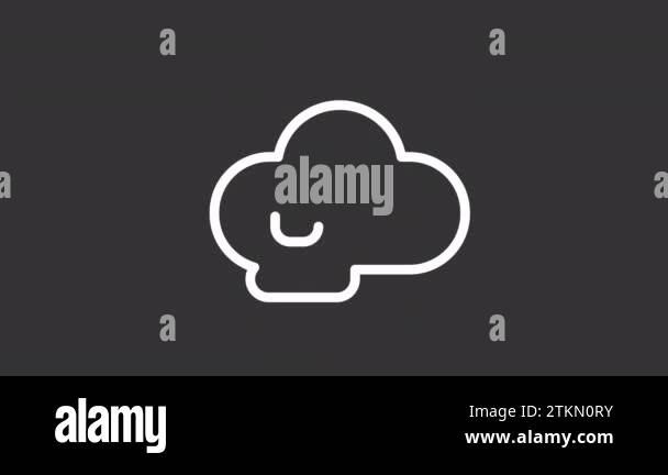 Animated carbon white line icon. Atmosphere contamination. Ecological ...