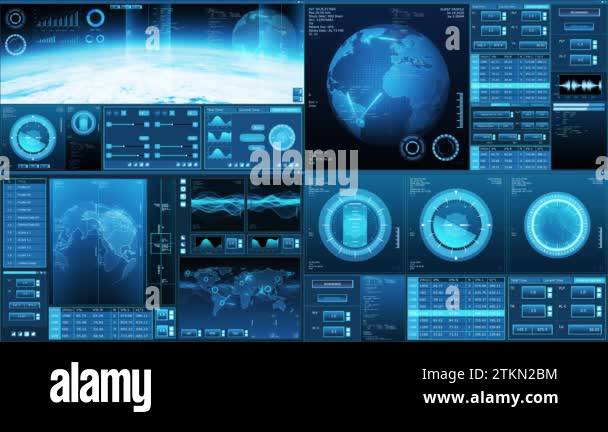 Futuristic spaceship control panel interface. Spacecraft digital ...