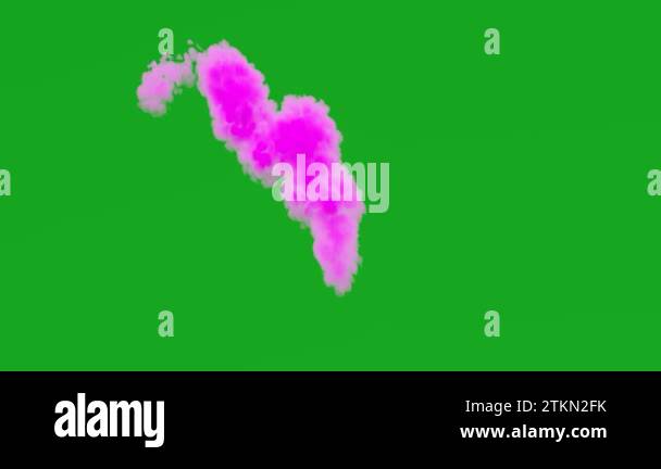 Pink smoke green screen blowing wind 3D animation Stock Video Footage ...