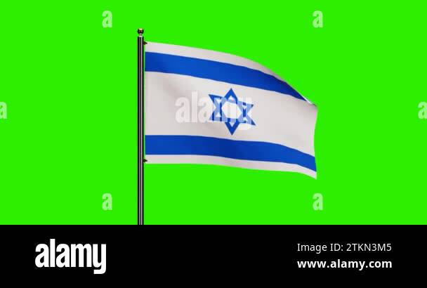 3D Rendered Israel National Flag Waving Animation with Realistic Wind ...