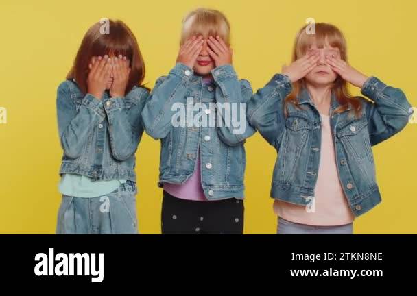 Dont want to look at this, awful. Teenage girls closing eyes with hand ...