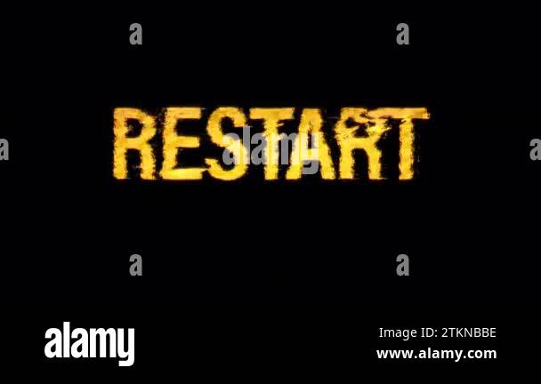 Restart glitch text effect cimematic title yellow light animation ...