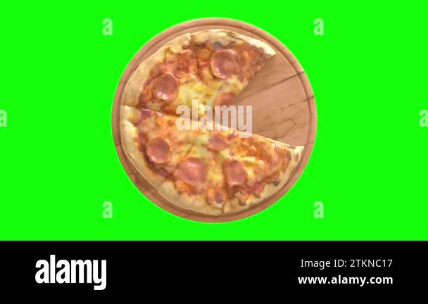 green background rotating pizza animation Stock Video Footage - Alamy